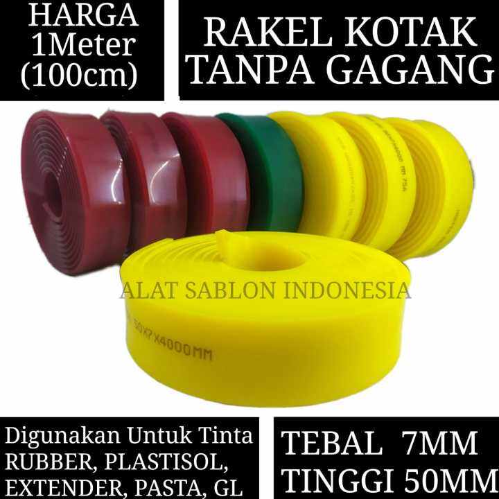 KARET RAKEL SABLON KUNING PAPAK P. 1 METER 7x50 ALAT SABLON | Lazada ...