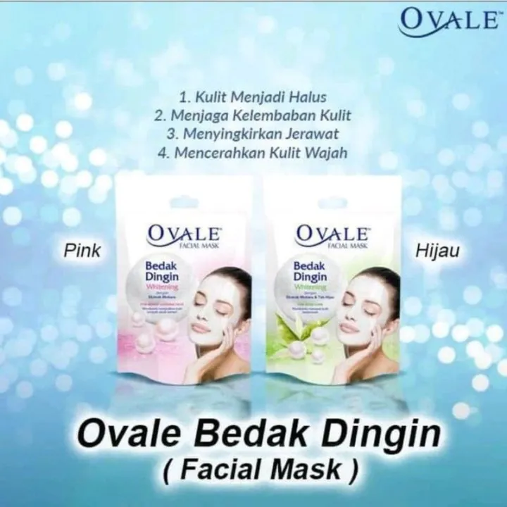 Ovale Facial Mask Bedak Dingin Whitening Ekstrak Mutiara | Lazada Indonesia