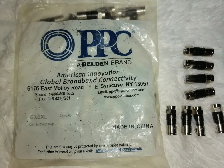 PPC Belden Rg6 connectors for Cignal and Satlite Tv, 50 pcs per pack ...