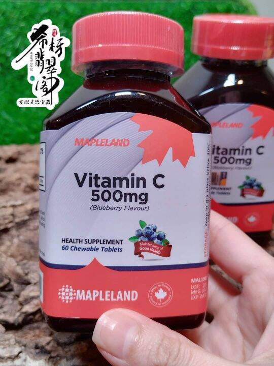 Mapleland Vitamin C Blueberry Flavour (500mg x60's) | Lazada
