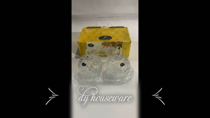 Toples Kaca Kristal Set Nampan Toples Permen Candy Jar Yoshikawa ...