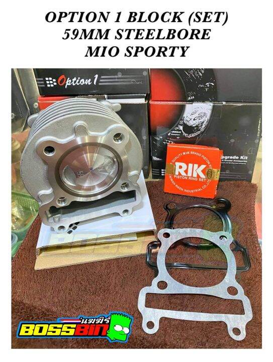 Option1 Cylinder Block 59mm Steel Bore Mio Sporty | Lazada PH