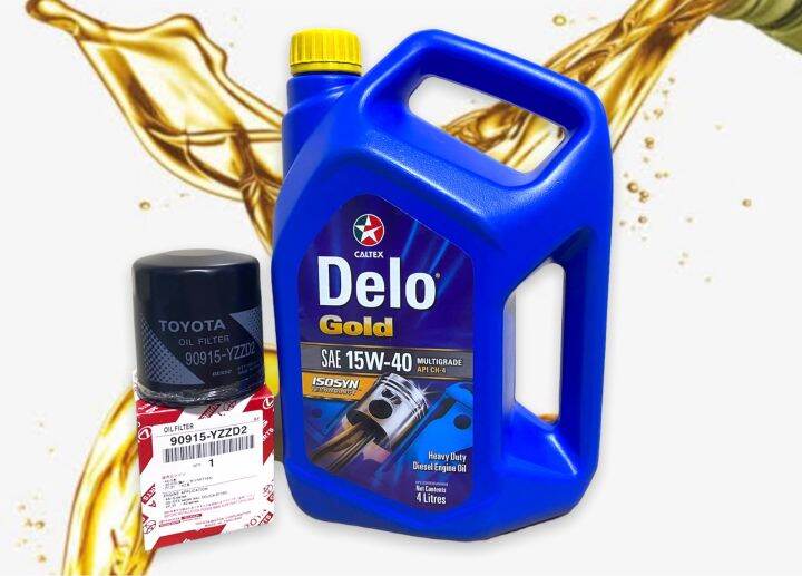 Toyota Innova Change Oil Set Delo Gold 15W40 4L + Toyota Oil Filter ...