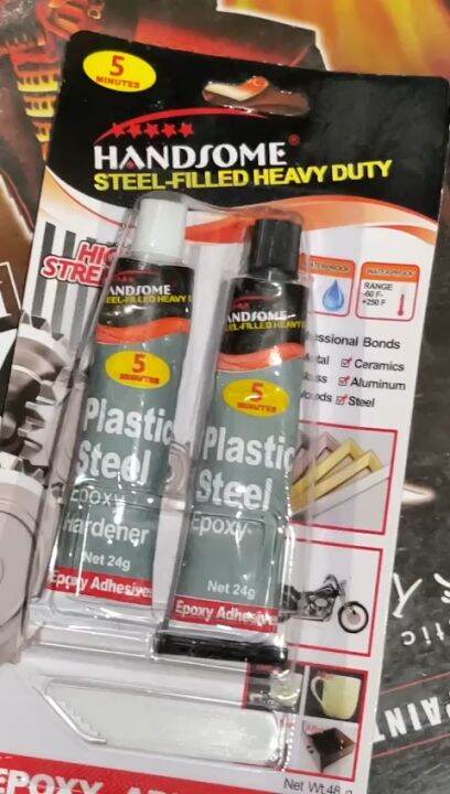EPOXY HANDSOME 48GR LEM PLASTIC STEEL 5 MINUTES HANDSOME | Lazada Indonesia
