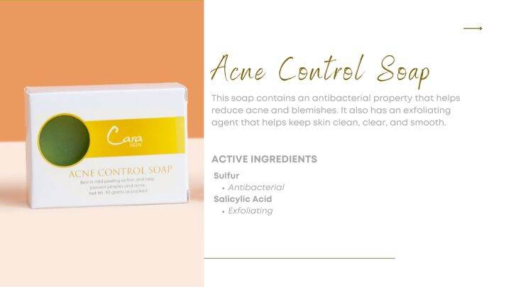 CARA SKIN Acne Control Soap 90 grams | Lazada PH