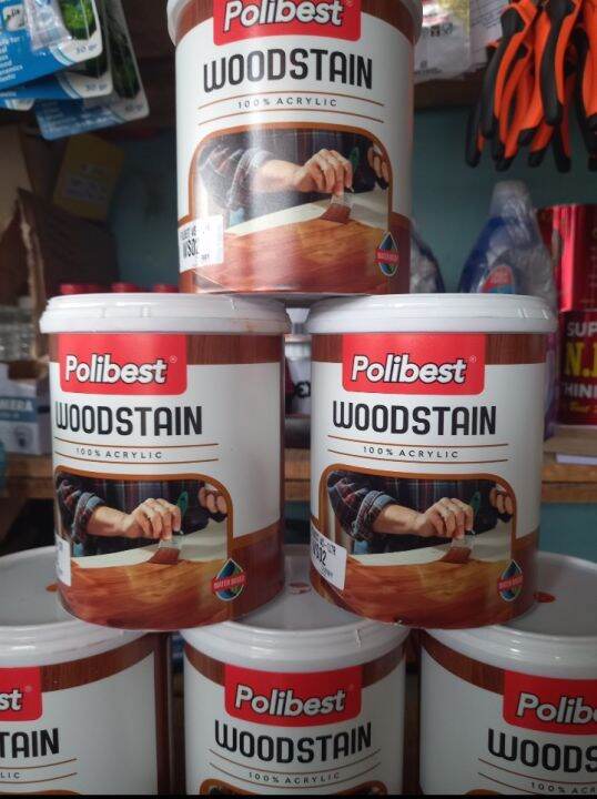 Polibest WOODSTAIN plitur polibest 1 liter Berbahan acrylic | Lazada ...