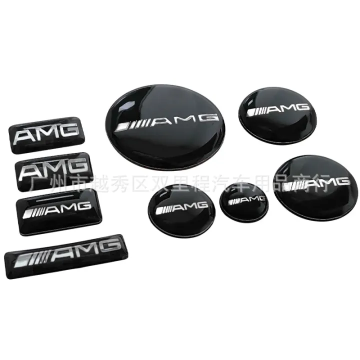 2pcs of AMG logo for Mercedes Benz Key emblem Door keyhole badge ...