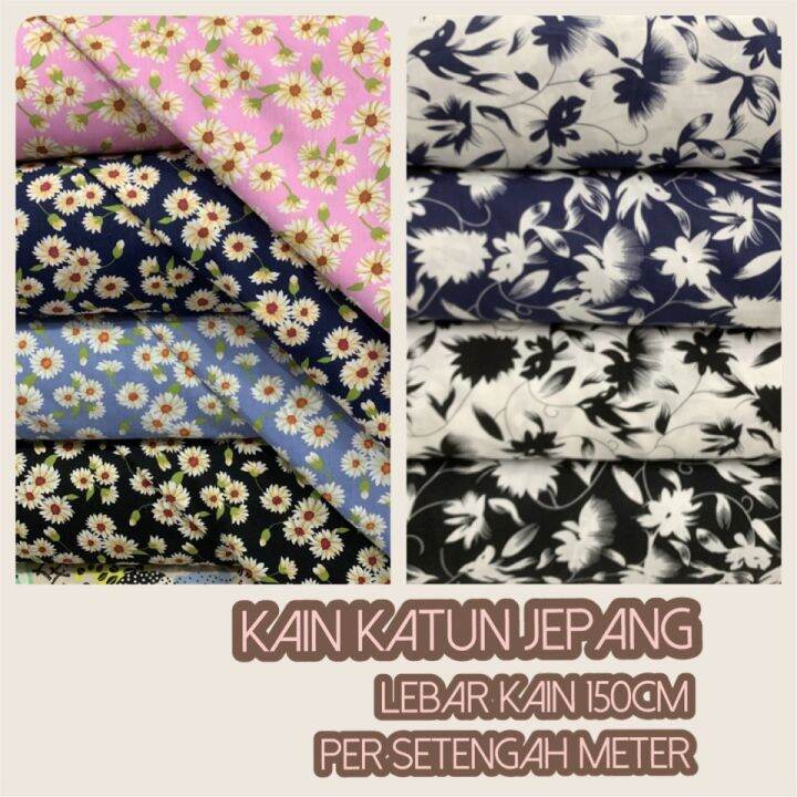 Kain Katun Jepang Motif Bunga Lebar 150cm | Lazada Indonesia
