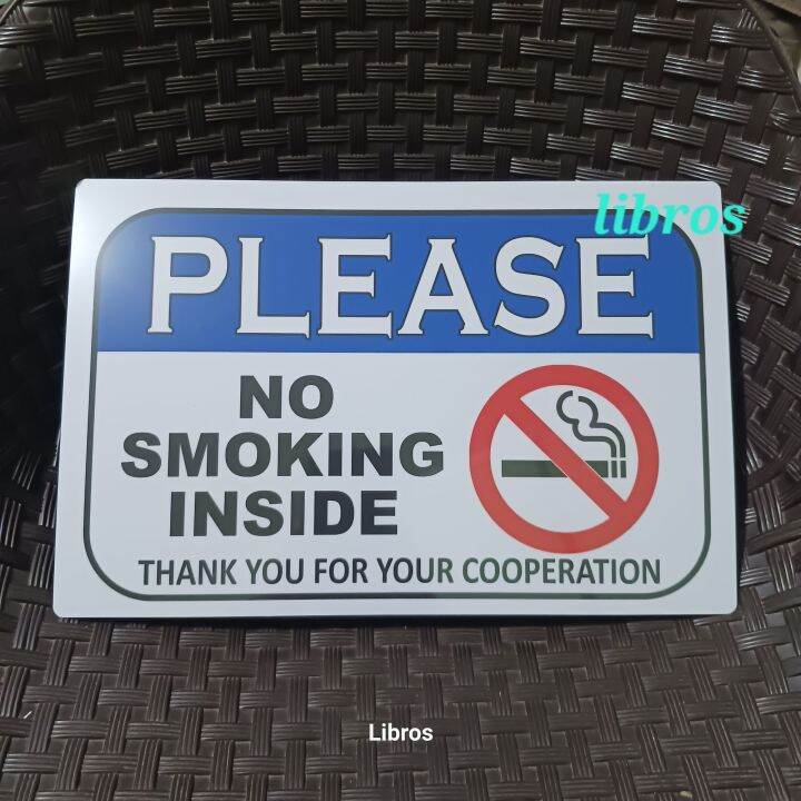 PVC A4 size Signage Please No Smoking Inside | Lazada PH