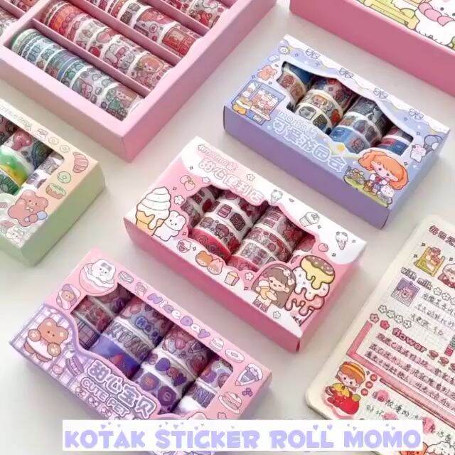 Sticker Roll Set Motif Momojan Cartoon Colorful Unik Lucu Roll Tape ...