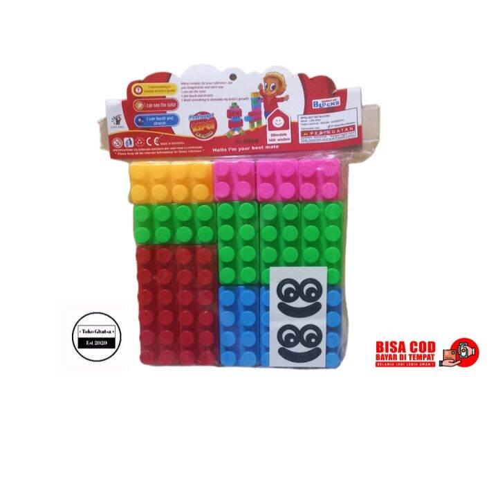 Mainan susun Balok Block isi 28 / susun Blok Balok / Mainan edukasi ...