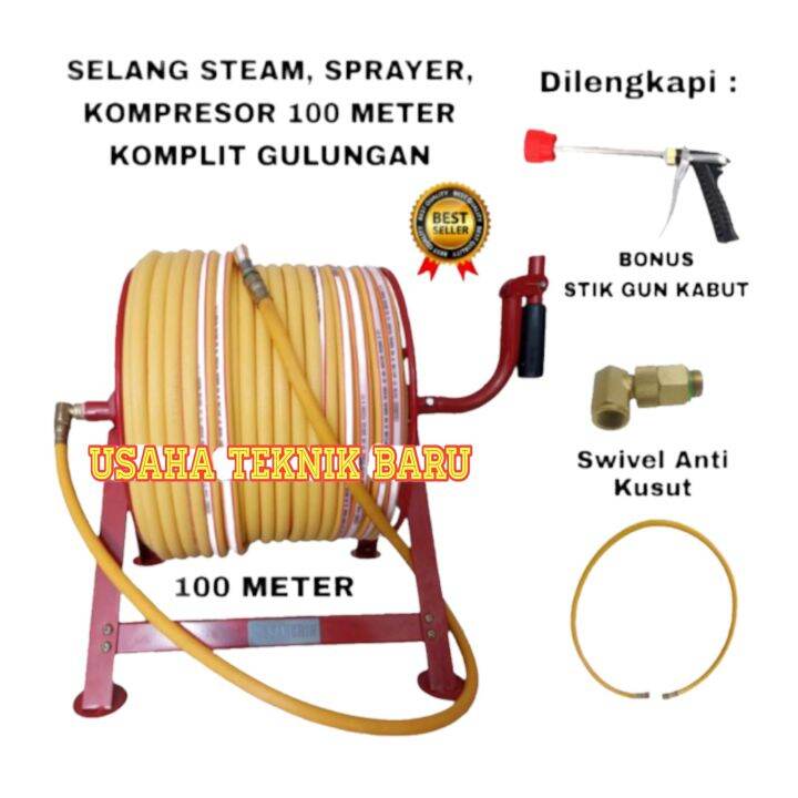 Selang Sprayer steam panjang 100 meter komplit Stik/ Selang Spray ...