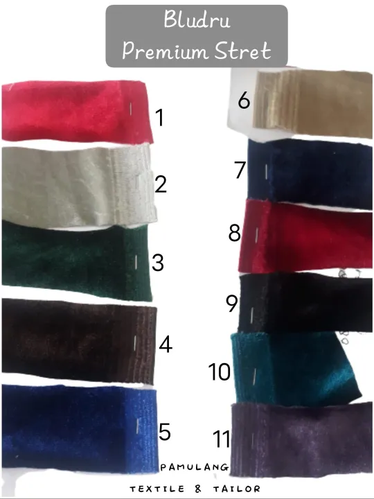 Kain Bludru Premium Stret || Harga Per Setengah Meter (50 cm). | Lazada ...