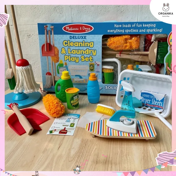 ชุดของเล่นทำความสะอาดและซักผ้าบทบาทสมมติ Melissa & Doug Deluxe Cleaning ...