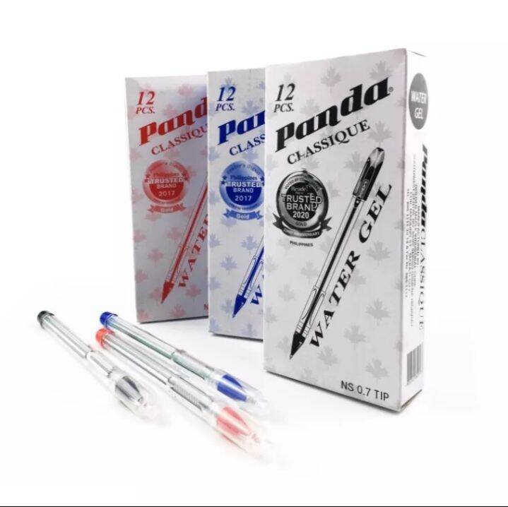 panda classique ball pen water gel 12 pcs in 1 box 3 colors are ...