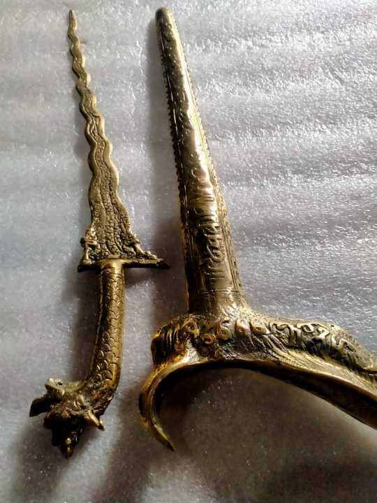 KERIS KUNINGAN SARI NAGA 40 CM + 30 CM PLUS WARANGKANYA | Lazada Indonesia