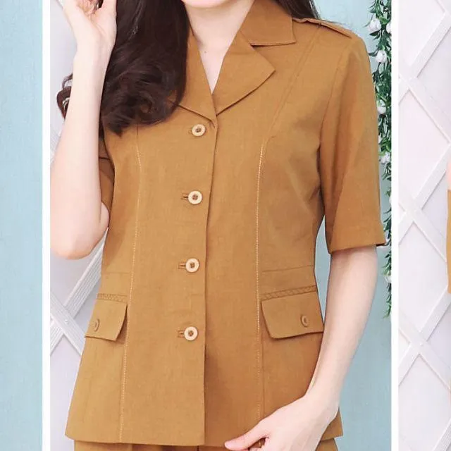 Seragam Blazer Wanita Asn Pns Model 7006 Warna Pemda Muda Set Rok ...