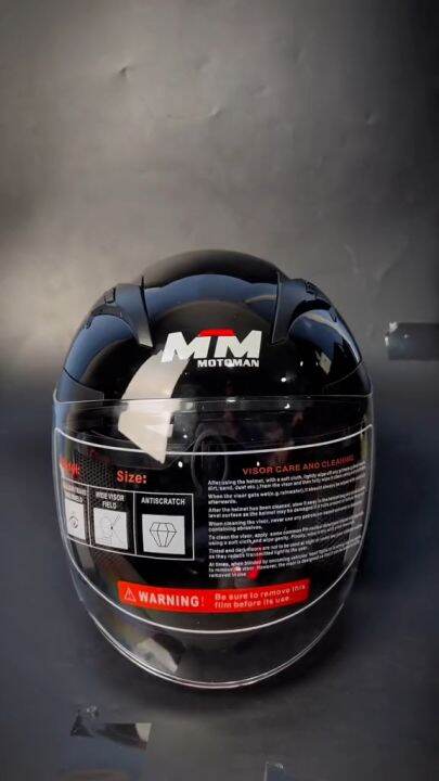MTM Helmet Motoman Half Face Helmet Dual Visor S-768 With ICC Sticker ...