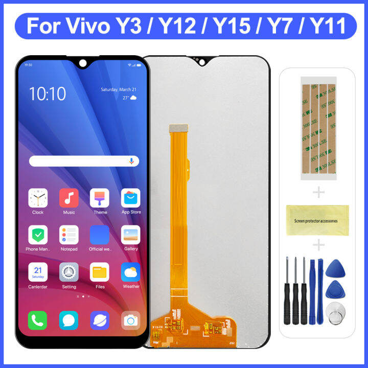 Vivo Y11 2019 1906หน้าจอสัมผัสจอแสดงผล LCD ดั้งเดิมที่มีส่วนที่เอาออก ...