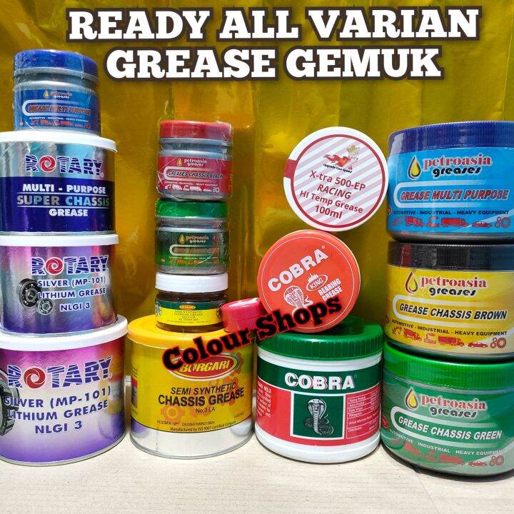 Minyak Gemuk Grease Stempet Ready Semua Warna Ukuran Pelumas Serbaguna ...