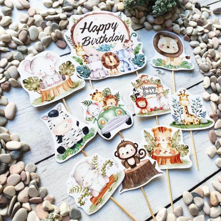 topper toper hiasan tusukan kue cake nasi tumpeng ulang tahun happy ...