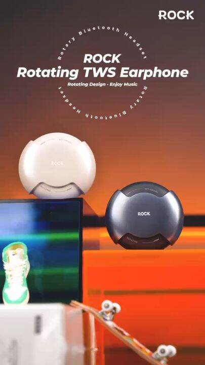 Rock Space Rotating TWS Earphones Wireless Earbuds Bluetooth 5.3 Built ...
