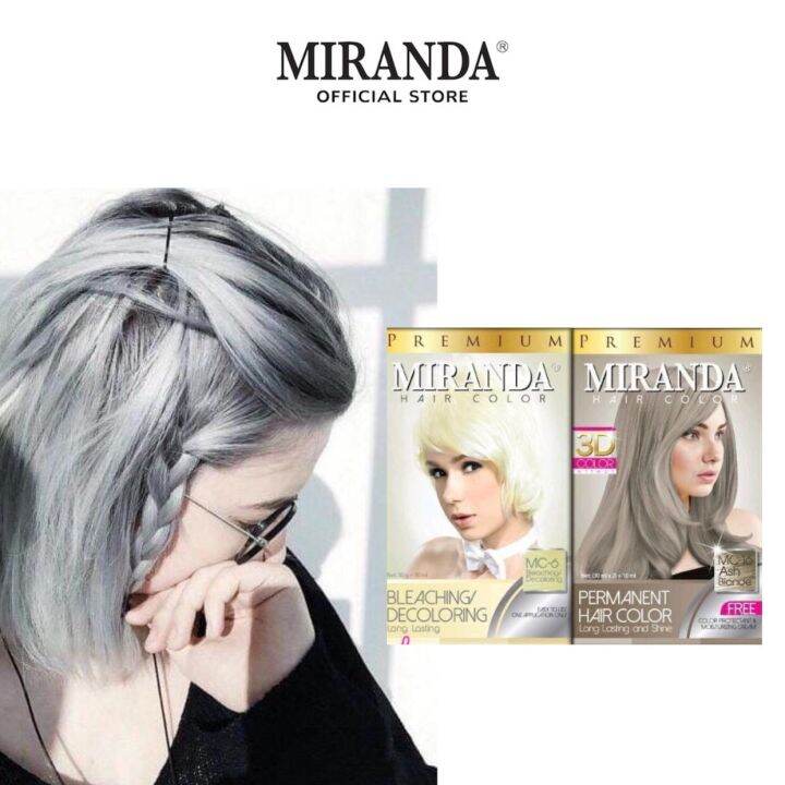 Miranda Hair Color MC-16 Ash Blonde Grey Bleaching/ Decoloring 30ml ...