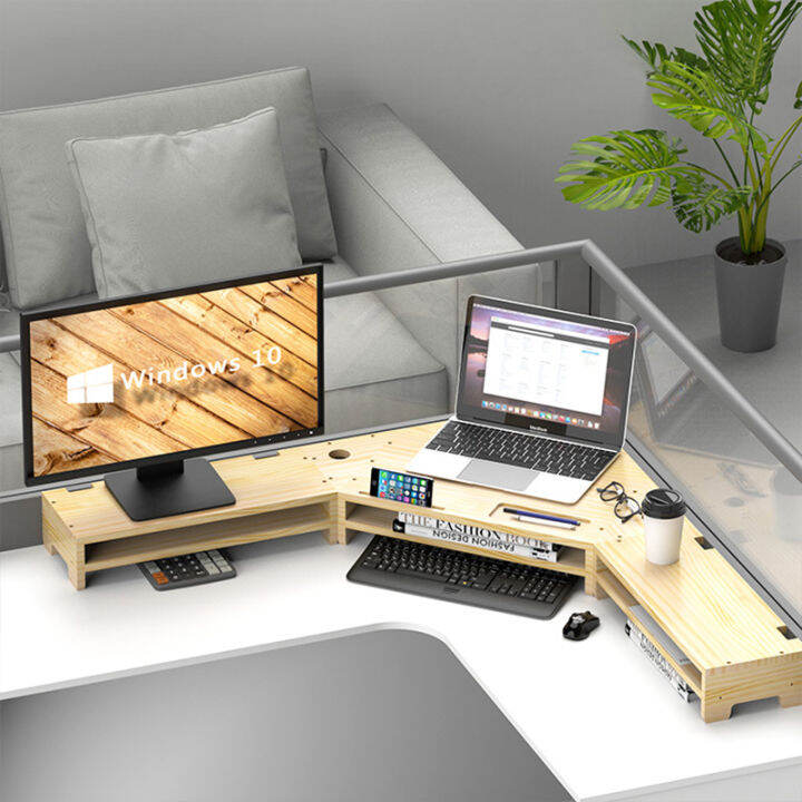 Corner Desk Computer Monitor Stand Multi-Screen Base Desktop Multi ...