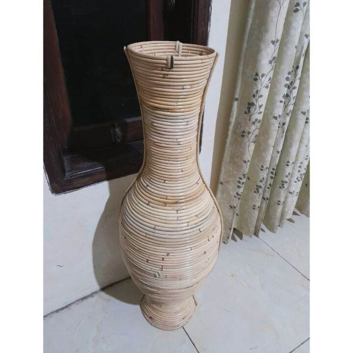 vas rotan / pot bunga kering estetik ukuran 70cm | Lazada Indonesia