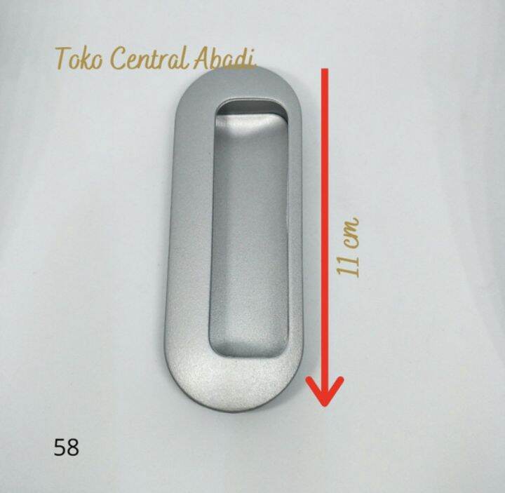 Handle tanam petak plastik/ tarikan tanam minimalis/HO96 silver isi 400 ...