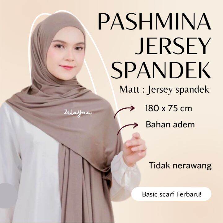 Pashmina jersey spandek terbaru 2023 Hijab Lebaran | Lazada Indonesia