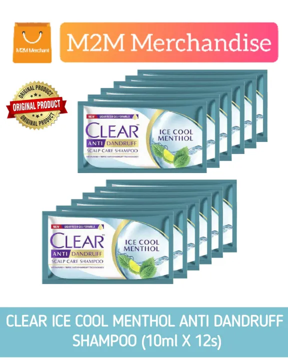 CLEAR ICE COOL MENTHOL ANTI DANDRUFF SHAMPOO (10ml X 12s) SACHET ...