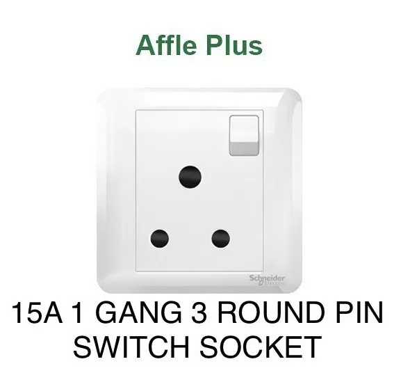 SCHNEIDER AFFLE PLUS 15A SWITCH SOCKET SIRIM CERTIFIED suis plug 15a ...