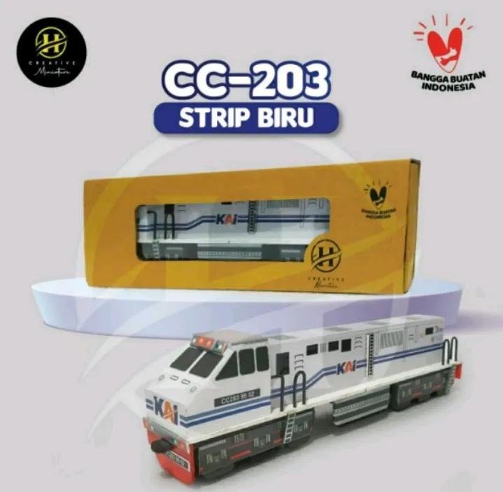 paket miniatur kereta api Indonesia livery cc203 strip biru | Lazada ...