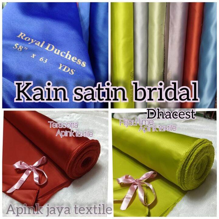kain satin Bridal kain goun per satu meter kain saten Bridal dhacest ...
