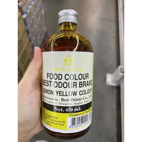สีผสมอาหาร ตรา เบสท์ โอเดอร์ สีเหลืองเลม่อน 450 Ml. Food Colour Best ...