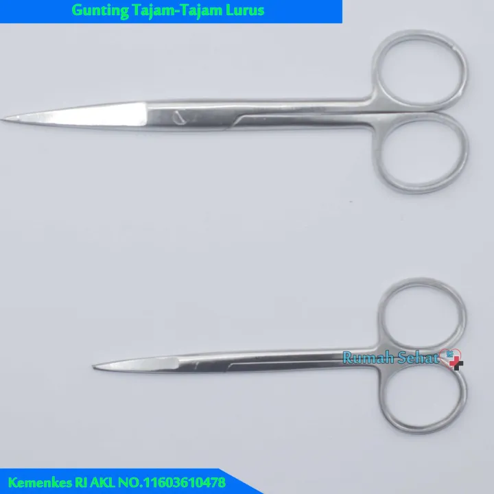 Gunting Operasi Tajam Tajam Lurus 14cm Gunting Bedah Tajam Lurus 14 cm ...