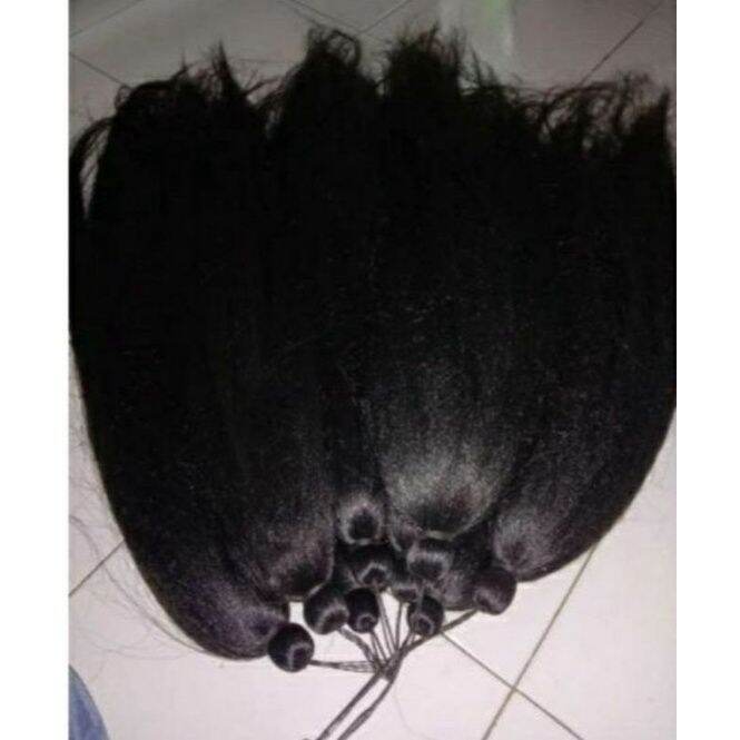 Rambut Cemara Panjang 70cm rambut sambung sintetis hitam | Lazada Indonesia
