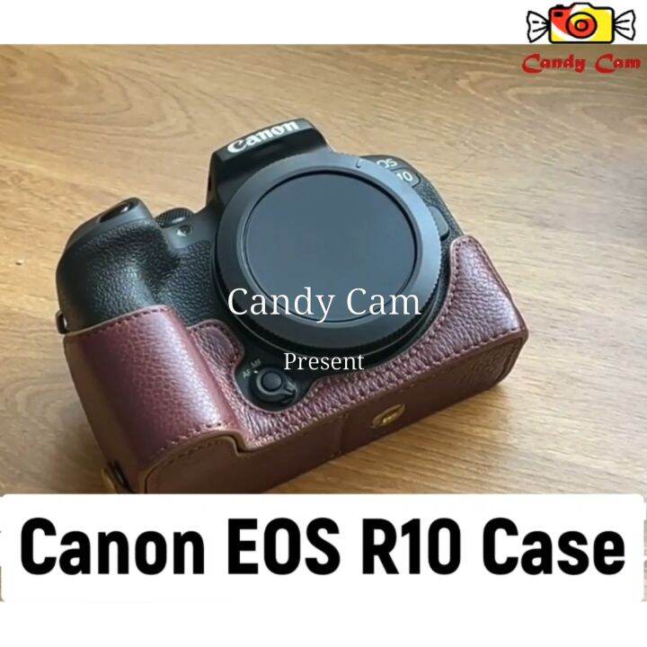 Half case เคสหนัง หนังแท้ Canon EOS R10 | Lazada.co.th