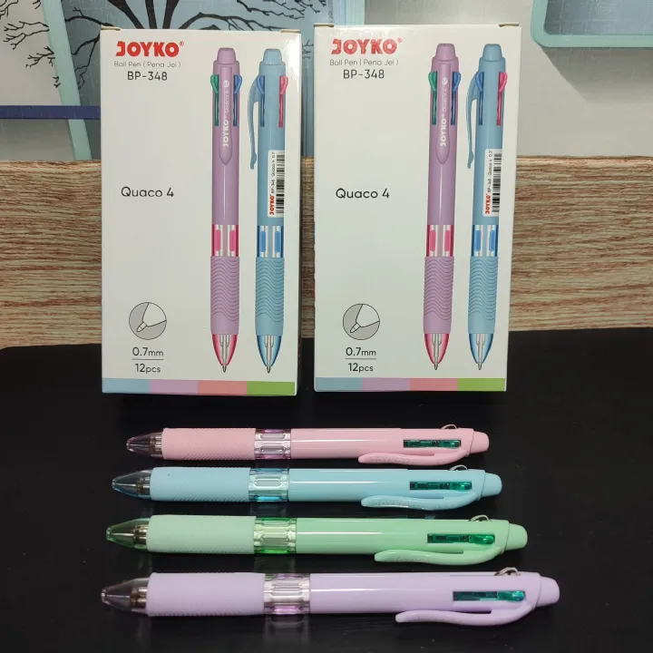 Pulpen 4 warna merek Joyko BP-288 Quaco soft isi 12 pcs | Lazada Indonesia