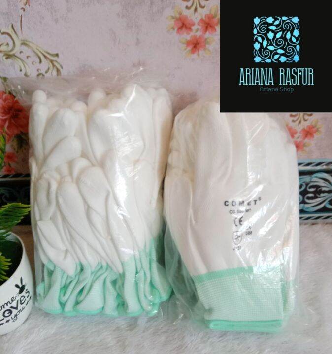 10 PASANG SARUNG TANGAN COMET LAPISAN KARET SAFETY | Lazada Indonesia