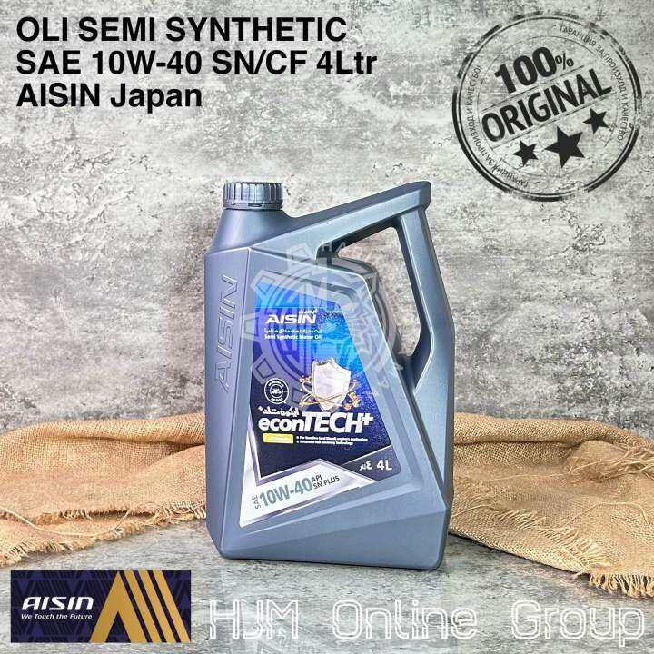 OLI MESIN AISIN MOTOR OIL SEMI SYNTHETIC SAE 10W-40 SN/CF 4 Liter | Lazada Indonesia