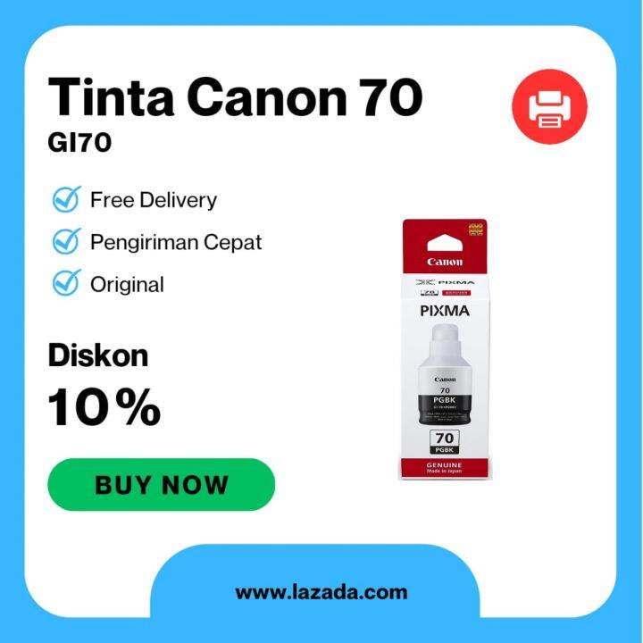 Tinta Canon Pixma GI 70 Original for G5070, G6070, GM2070 black ...