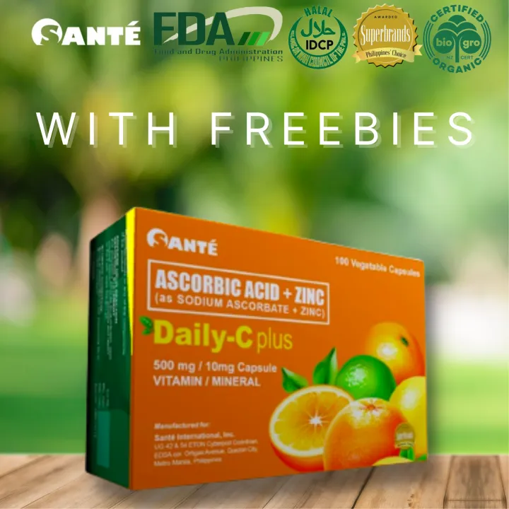 Daily-C Plus Ascorbic Acid plus Zinc (500mg/10mg x 100 capsules ...