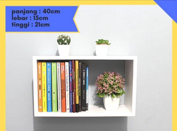 Rak Dinding Model Kotak - Rak Buku - Ambalan Gantung Minimalis Kotak - Putih | Lazada Indonesia