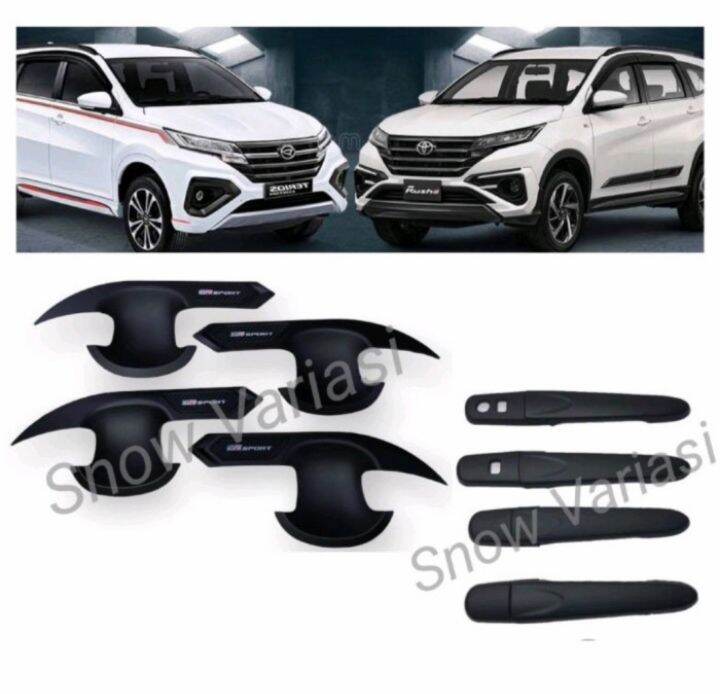 ALL NEW RUSH TERIOS GR SPORT HITAM DOFF 2021-2025 PAKET OUTER HANDLE ...