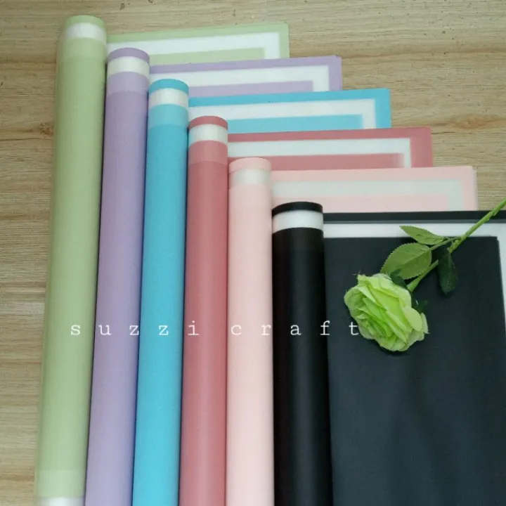 kertas buket wrapping paper list putih lebar kertas buket bunga ...