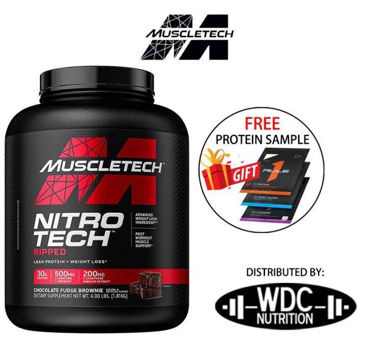 Muscletech Nitrotech RIPPED (4lbs) - 100% Whey Protein, Muscle Recovery ...