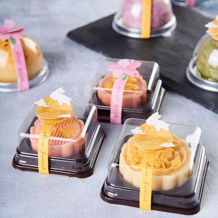 🇲🇾Ready stock Mooncake sticker 中秋月饼贴纸花好月圆蛋黄酥礼品吸塑盒烘焙不干胶封口标签Mid-Autumn ...