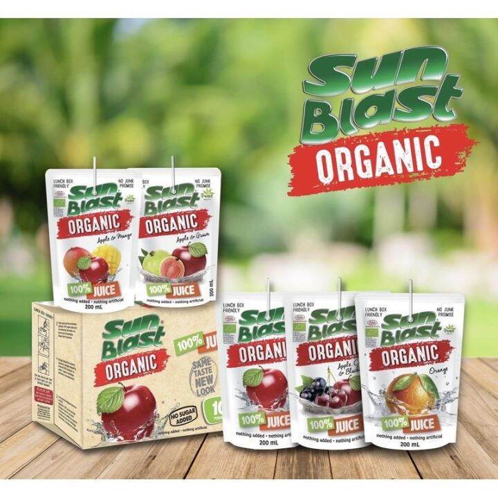 Sunblast 100% Organic Juice 200ml x 10 | Lazada